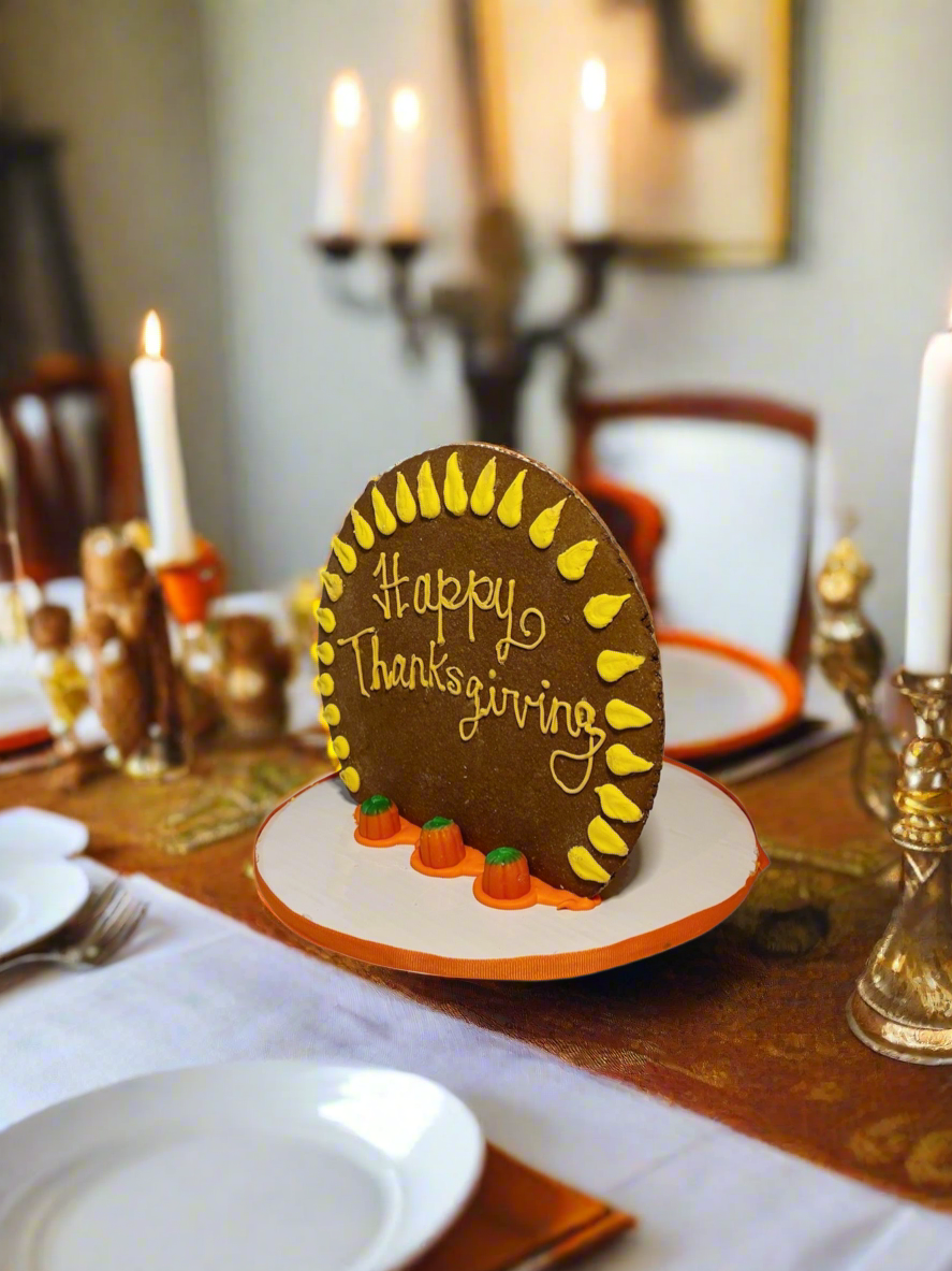 THANKSGIVING GINGERBREAD TURKEY CENTERPIECE – Flower Hill Cookie Factory