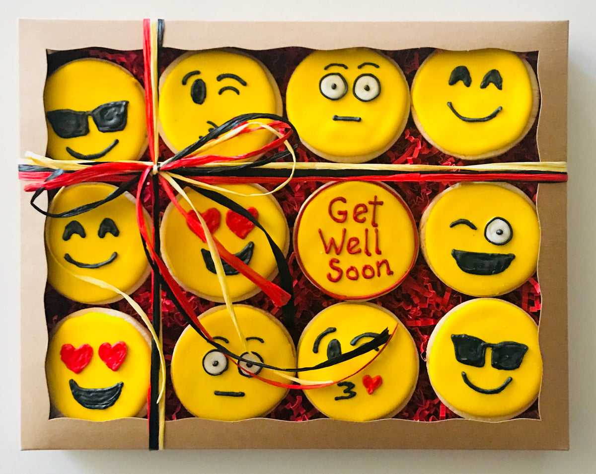 GET WELL EMOJIS DELUXE COOKIE GIFT BOX – Flower Hill Cookie Factory